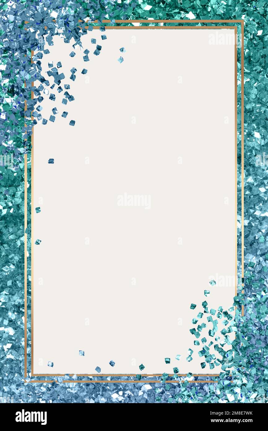 Shiny frame vector turquoise gradient background Stock Vector Image ...