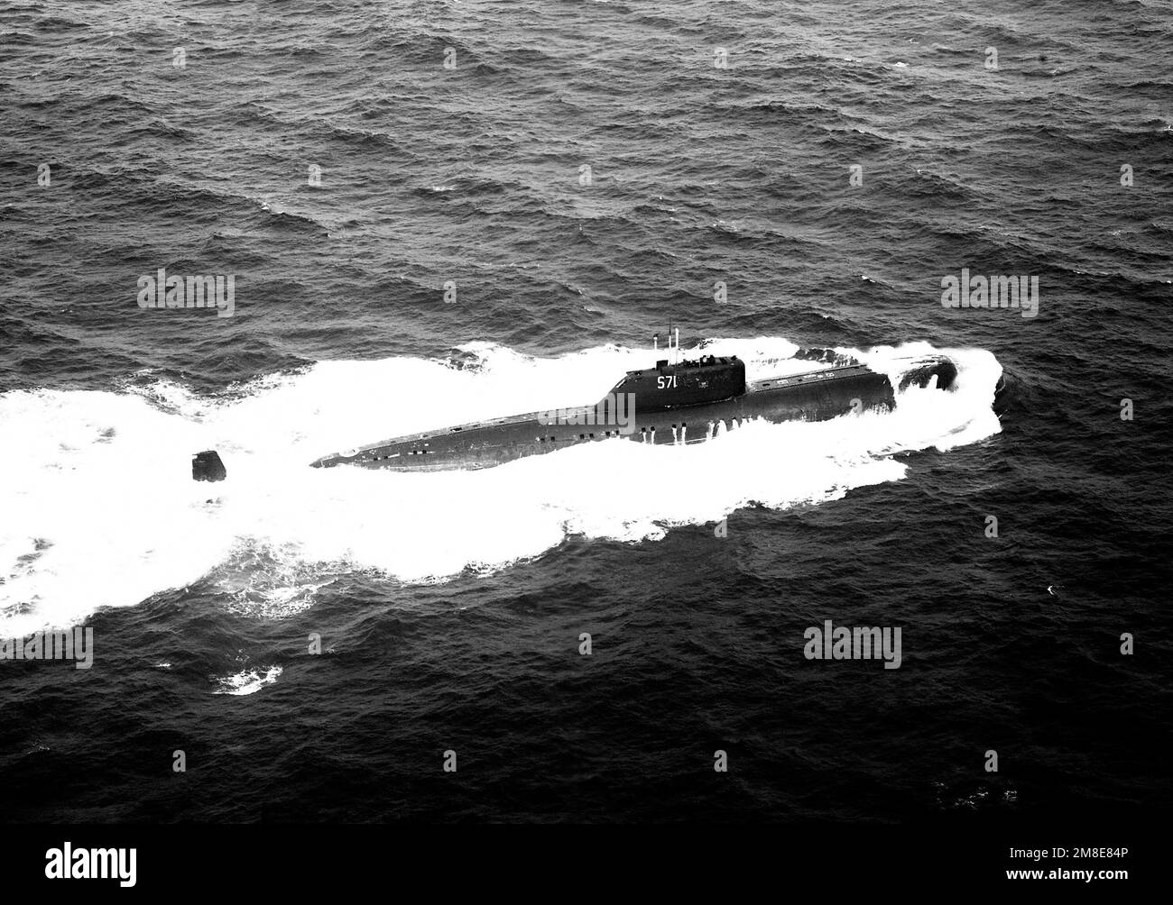 Nuclear powered guided missile submarine Black and White Stock Photos ...