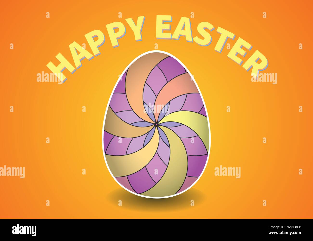 Happy Easter background with decorative Easter egg. Vector colorful ...