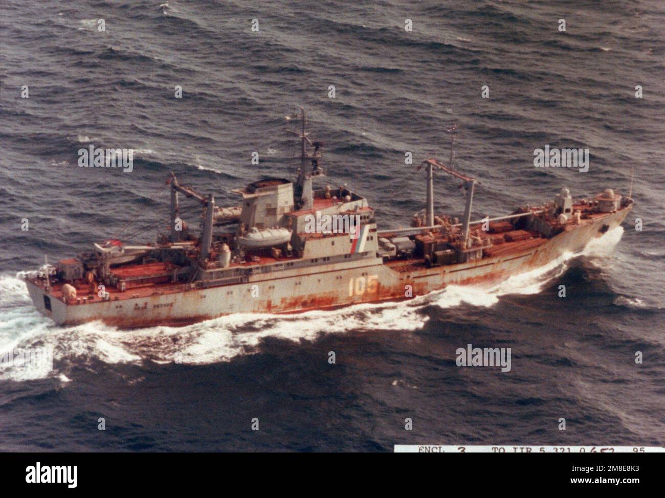 March 1995...Aerial starboard quarter view (140 degrees off centerline ...