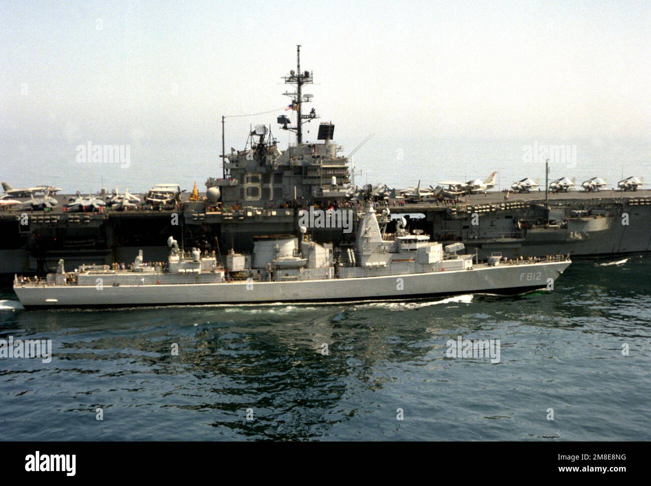 The Dutch frigate Hr Ms Jacob Van Heemskerck (F-812) operates alongside ...