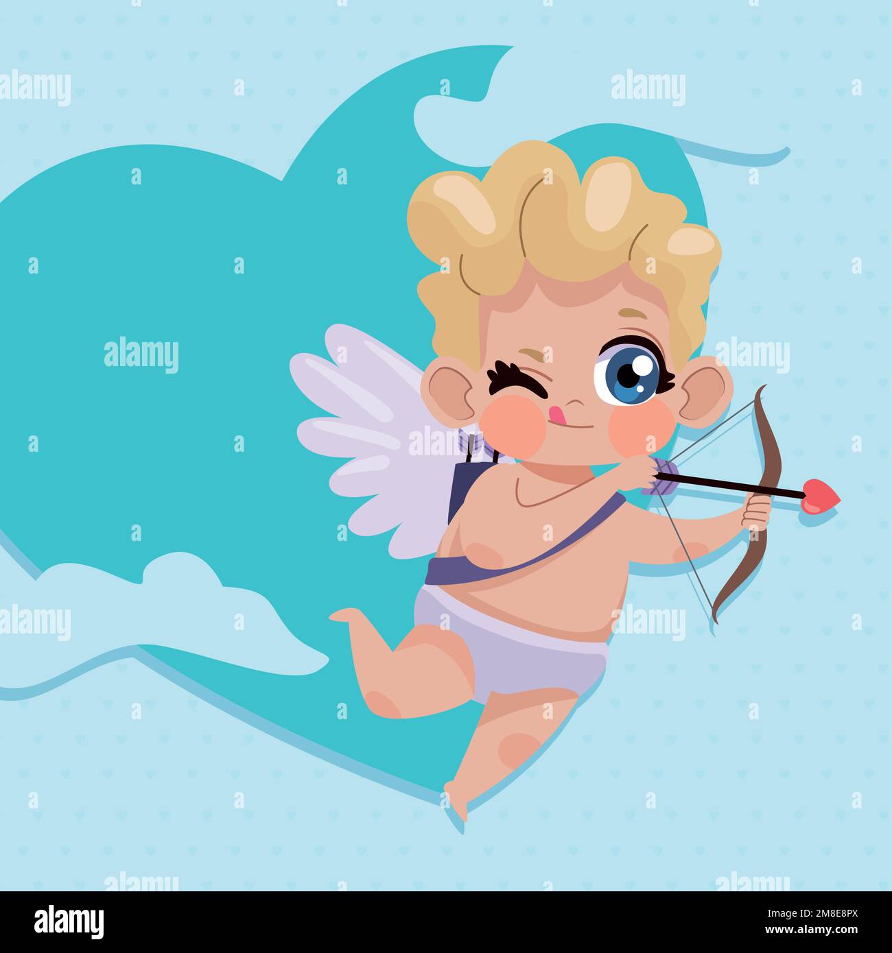 cupid angel with arch Stock Vector Image & Art - Alamy