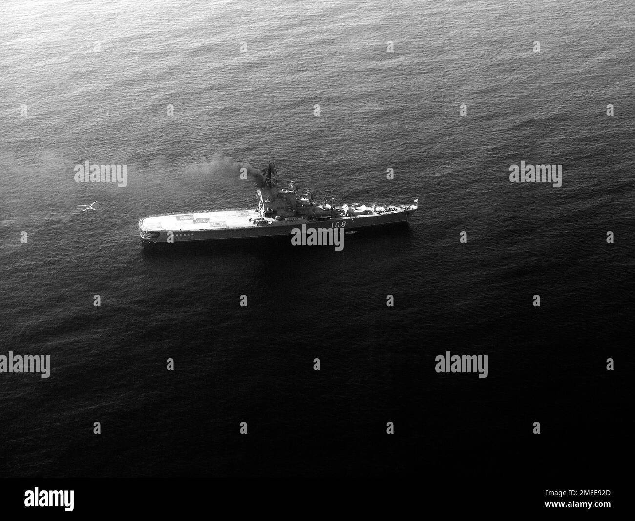 A starboard view of the helicopter cruiser MOSKVA (CHG) of the Russian ...