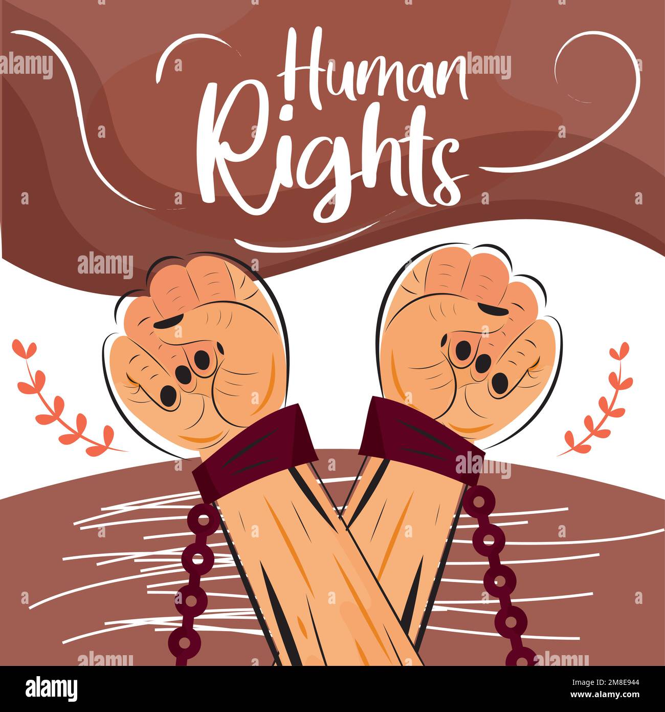 Pair of hands with handcuffs Human rights concept Vector Stock Vector ...