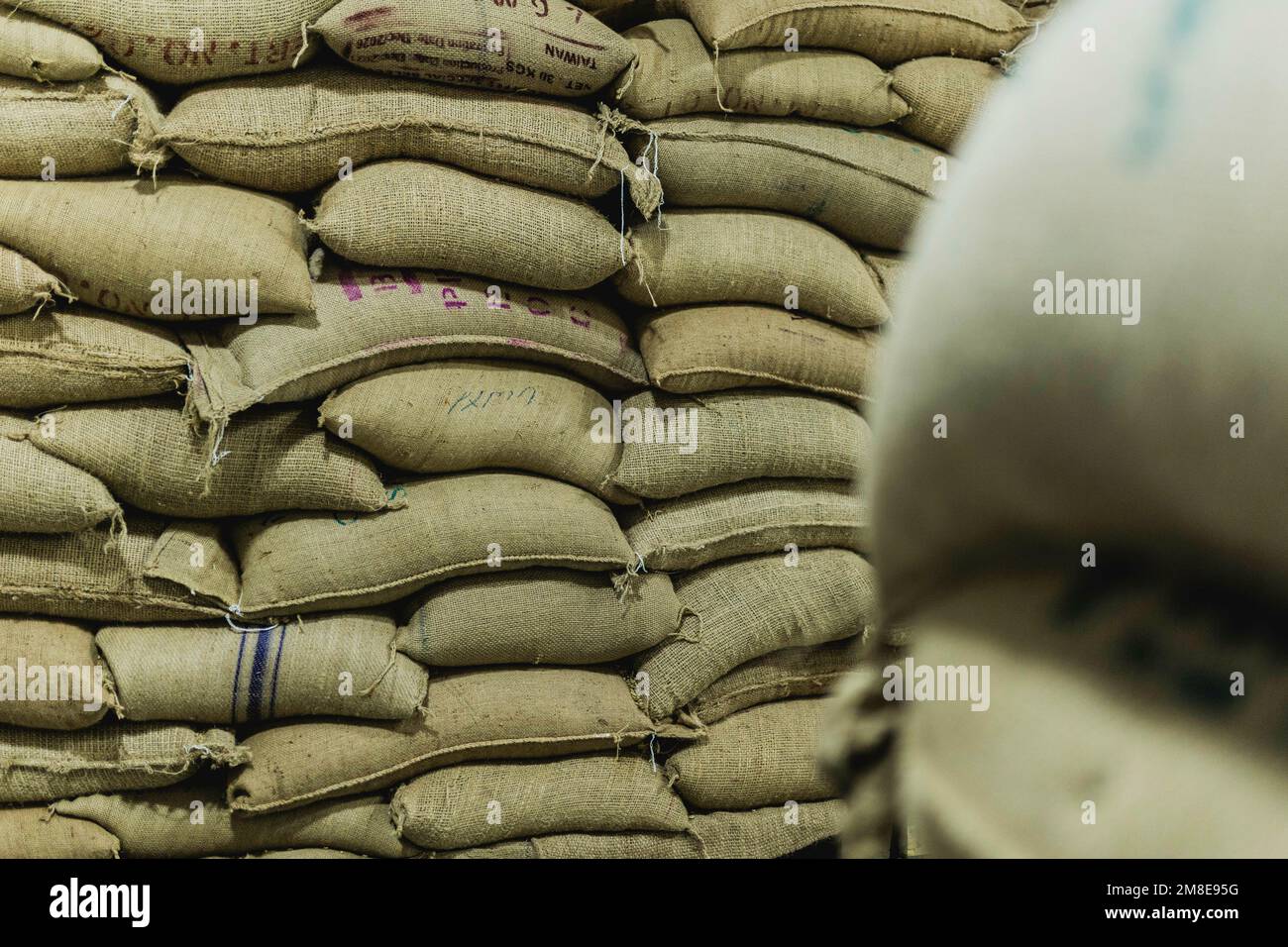 Addis Ababa, Ethiopia. 13th Jan, 2023. Coffee beans in sacks ...