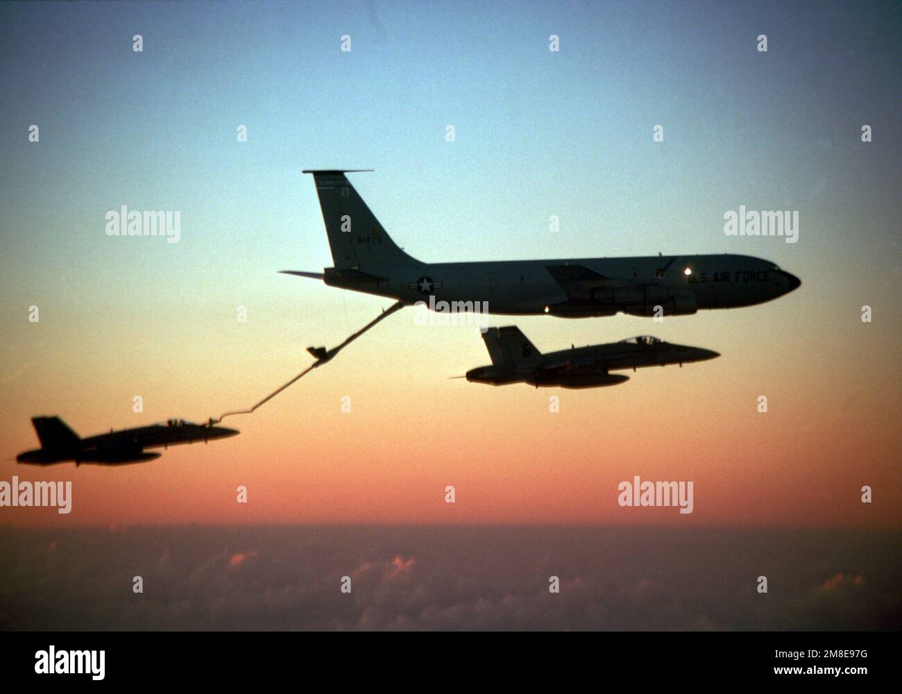 Two F/A-18C Hornet aircraft from Strike Fighter Squadron 82 (VFA-82 ...