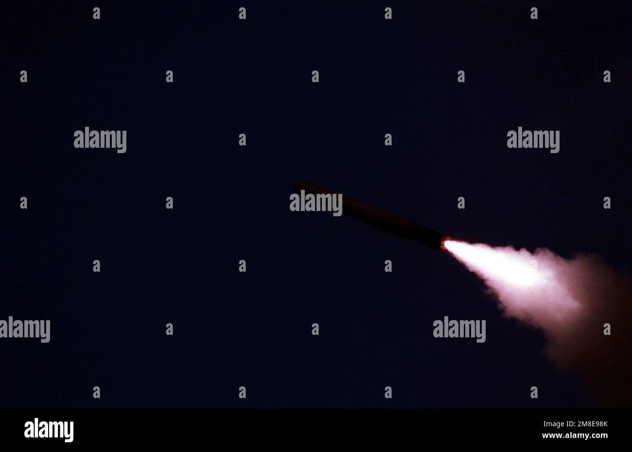 A BGM-109 land-attack missile (TLAM) rises into the air after being ...