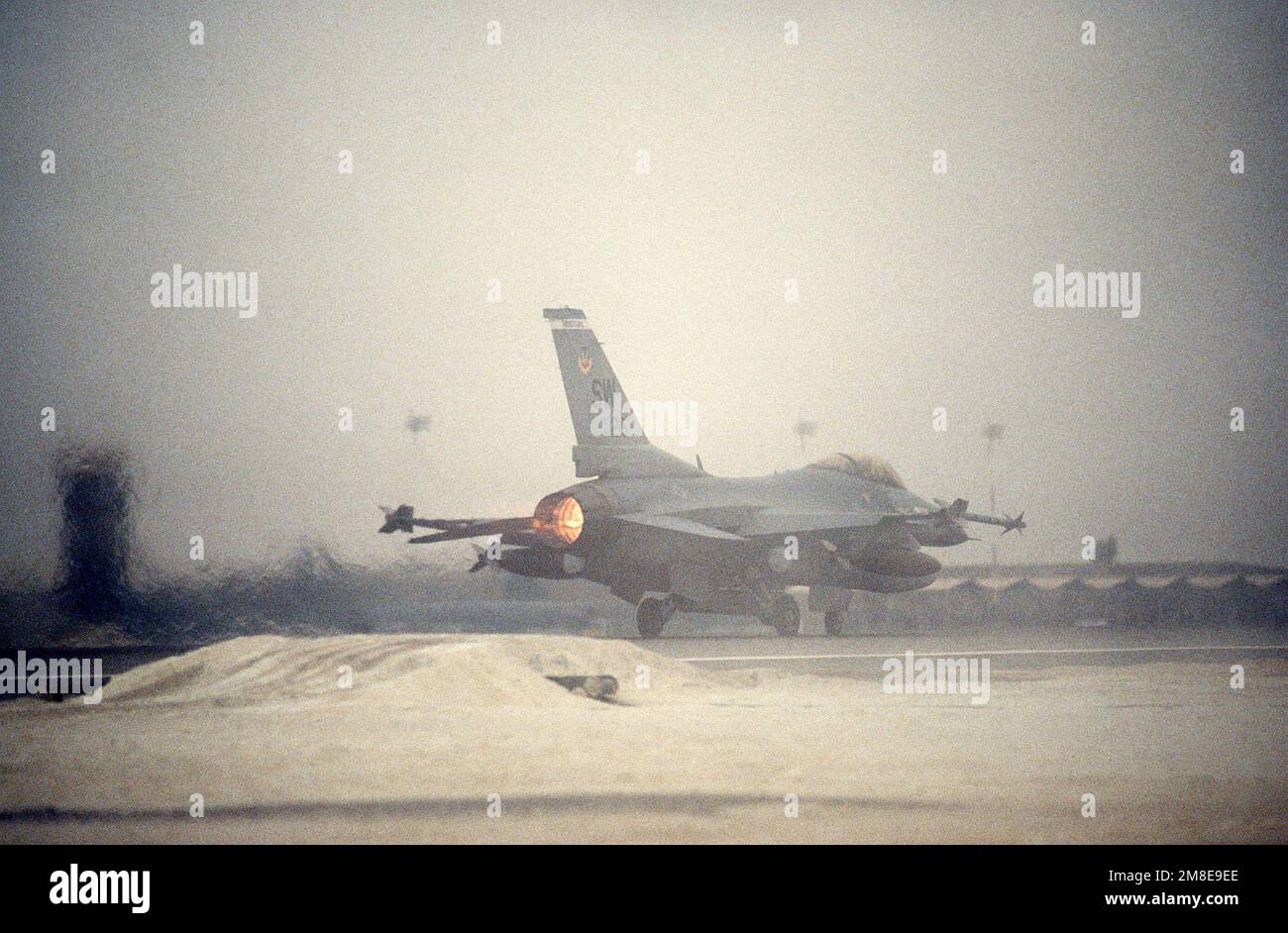 An F-16C Fighting Falcon fighter aircraft of the 363rd Tactical Fighter ...