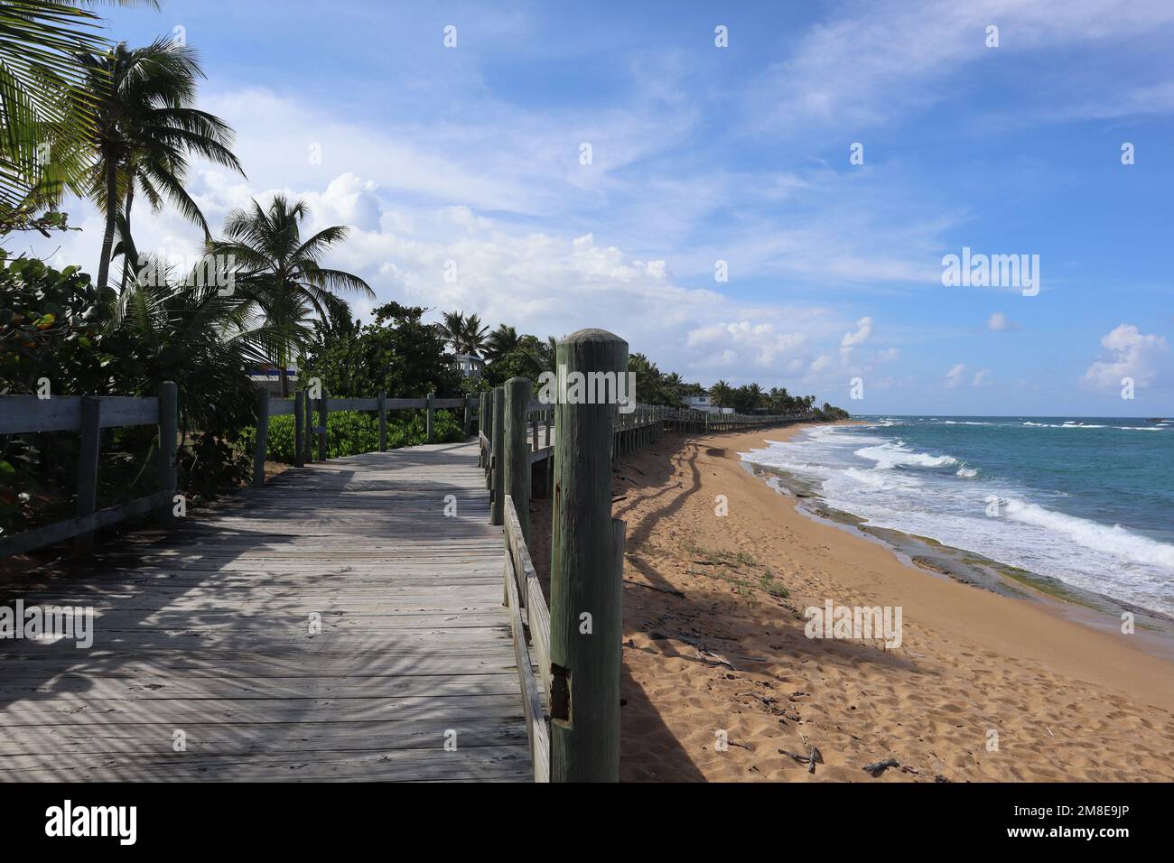 The boardwalk along Piñones, Puerto Rico Stock Photo - Alamy