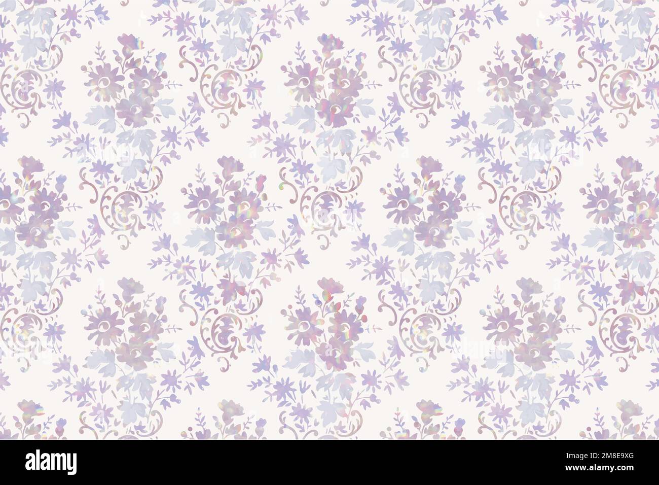 Vintage holographic flora vector pattern remix from artwork by William ...