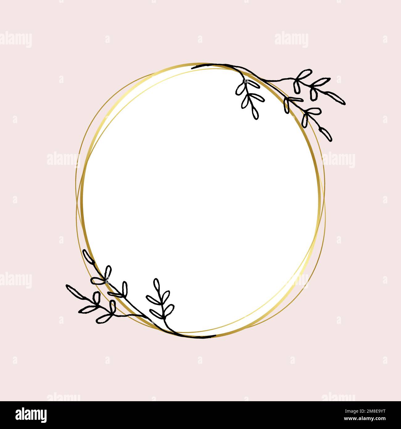 Simple flower round frame Stock Vector Images - Alamy