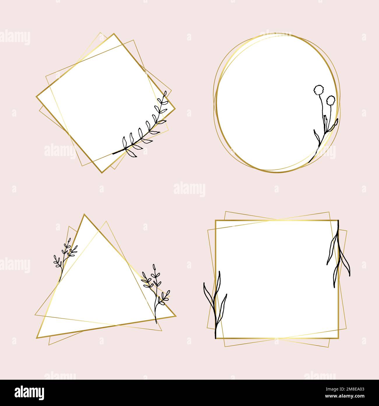 Minimal gold frame Stock Vector Images - Alamy