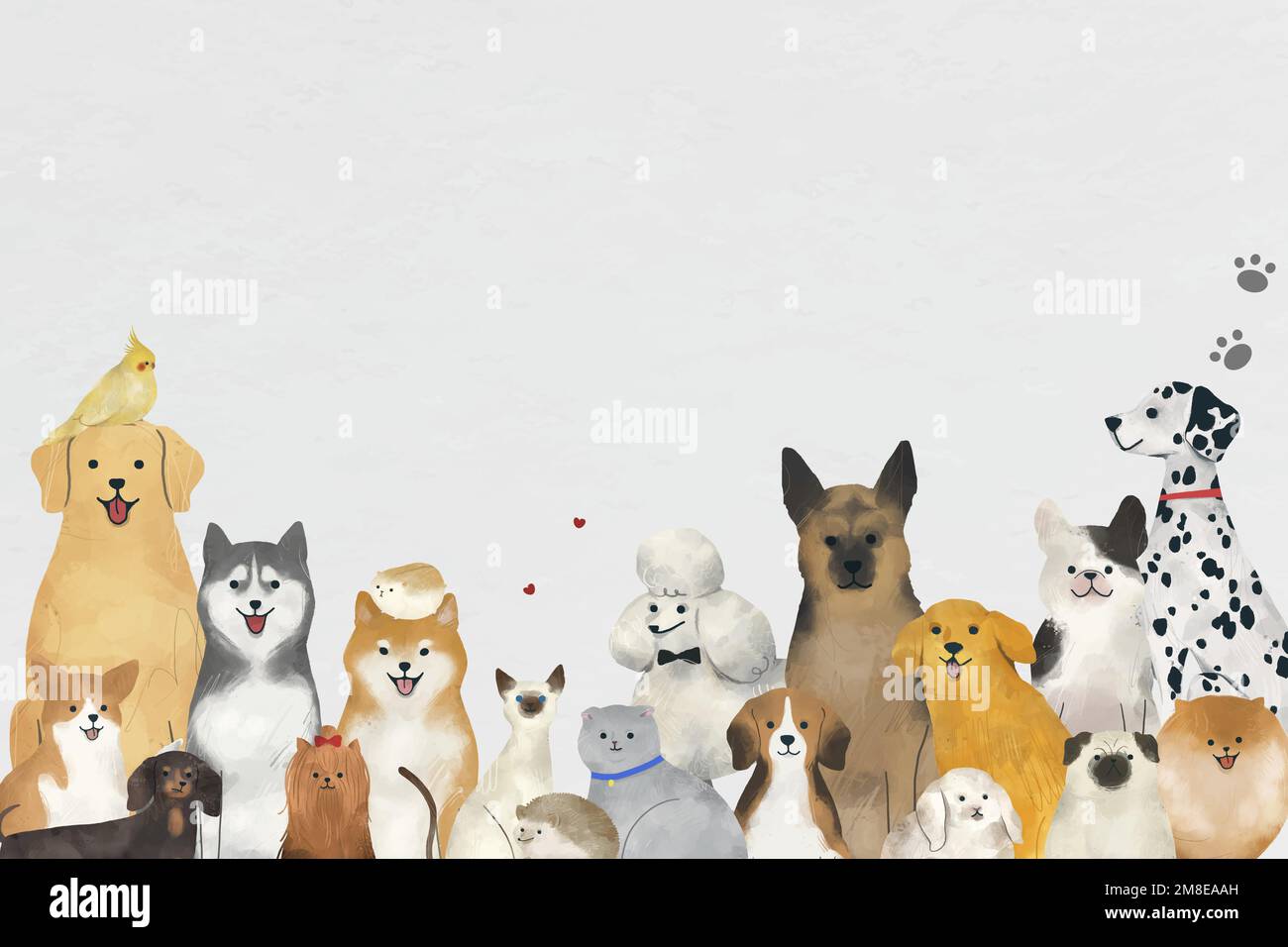 Animal background vector with cute pets illustration Stock Vector Image ...