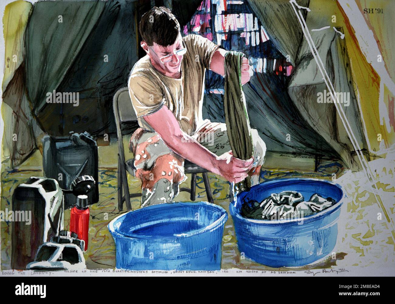 Artwork: "Soldier Doing the Laundry"- Artist: Sieger Hartgers Catalog ...