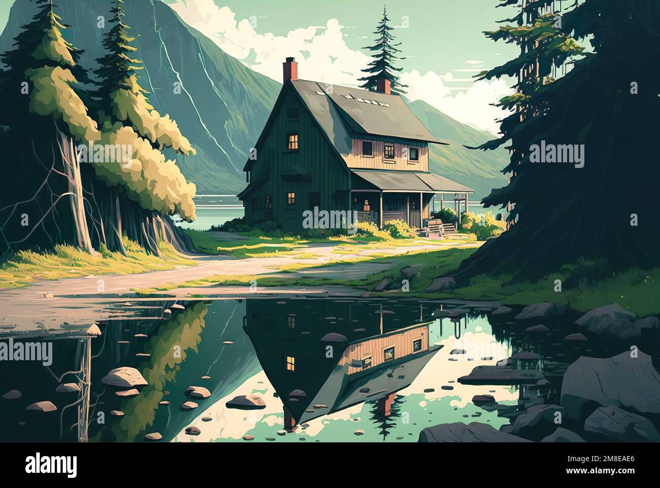 Clear environment of nature with bright sky Stock Photo - Alamy