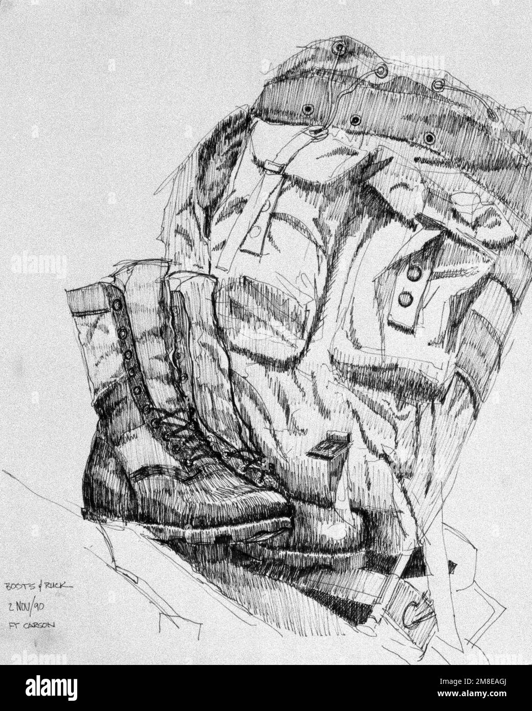 Artwork: "Ruck Sack and Jump Boots". Artist: Peter G. Varisano. Catalog ...