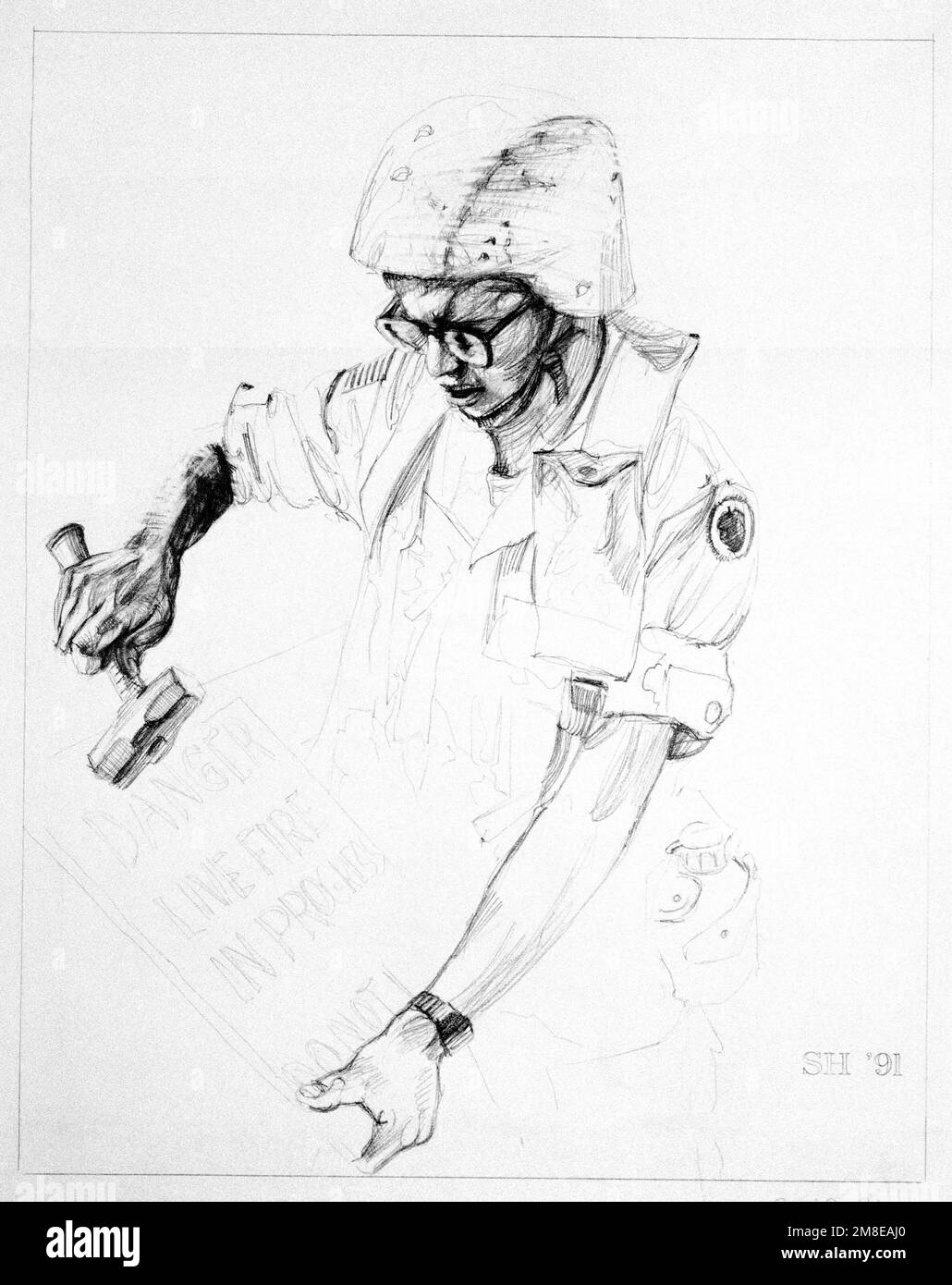 Artwork: "Putting Up Safety Sign". Artist: Sieger Hartgers. Catalog ...