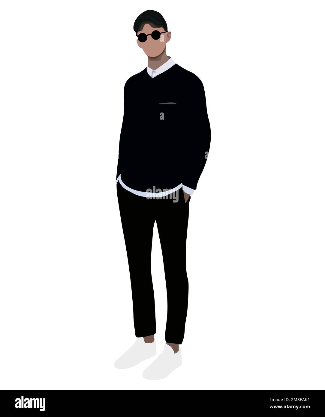 Stylish guy in fashionable and modern clothes on a white background ...