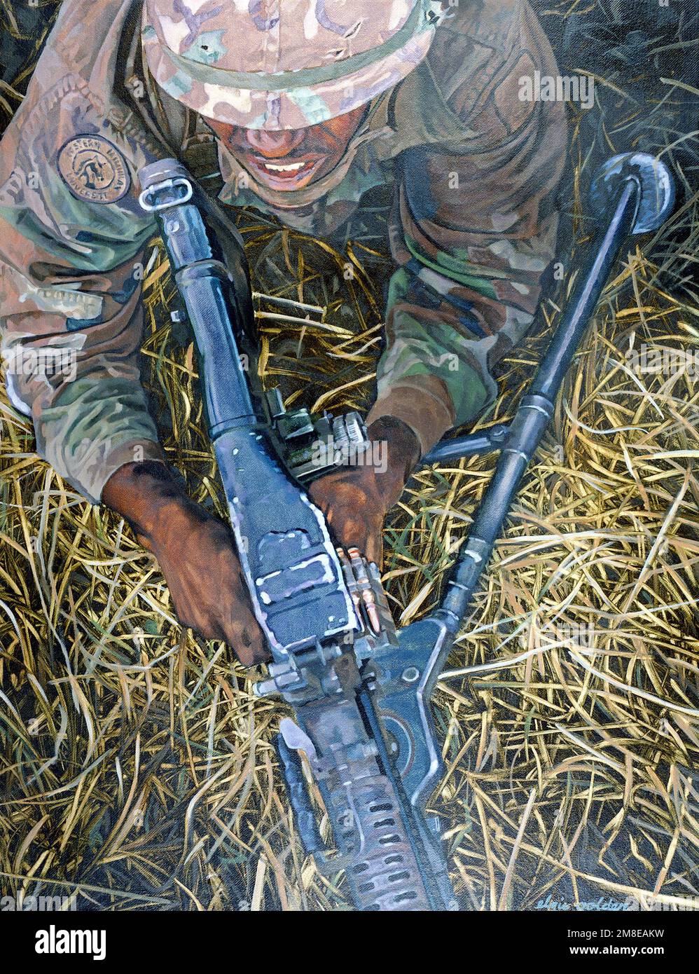Artwork: "M-60 Squad GUNNER" Artist: Elzie Golden Catalog Number: 12.11 ...