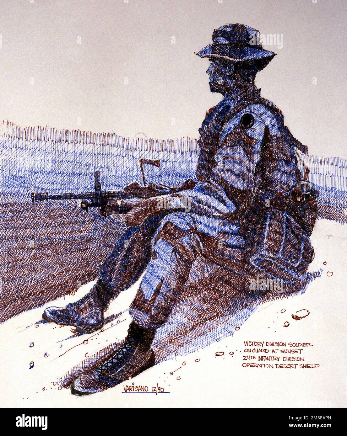 Artwork: "Victory Division Soldier on Guard at Sunset" Artist: Peter ...