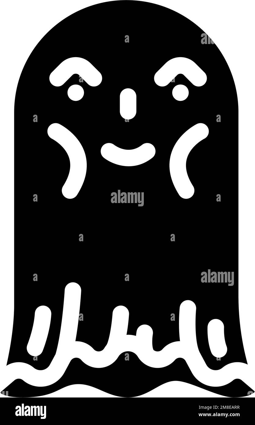 cute ghost glyph icon vector illustration Stock Vector Image & Art - Alamy