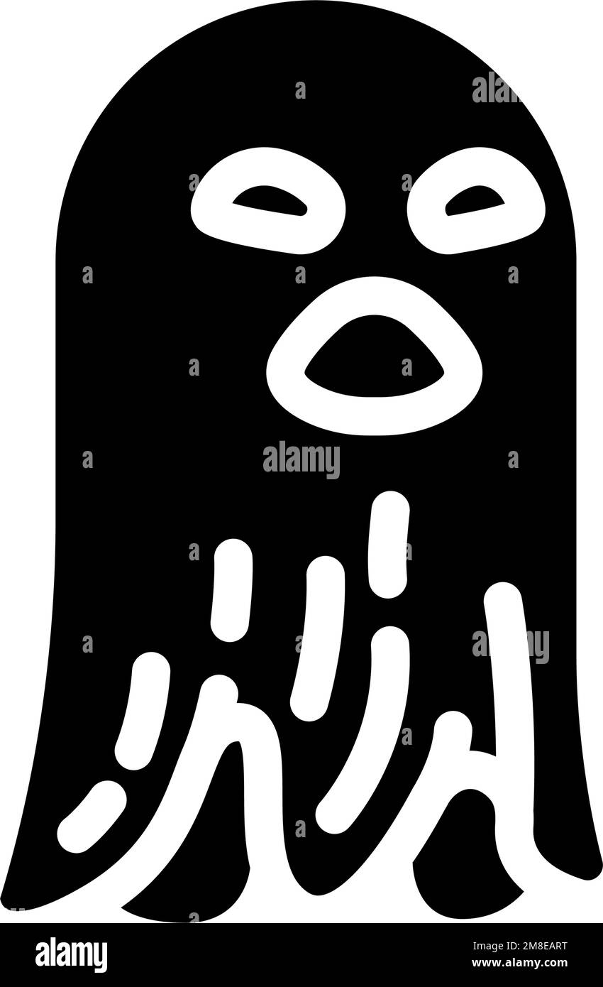 spooky ghost glyph icon vector illustration Stock Vector Image & Art ...