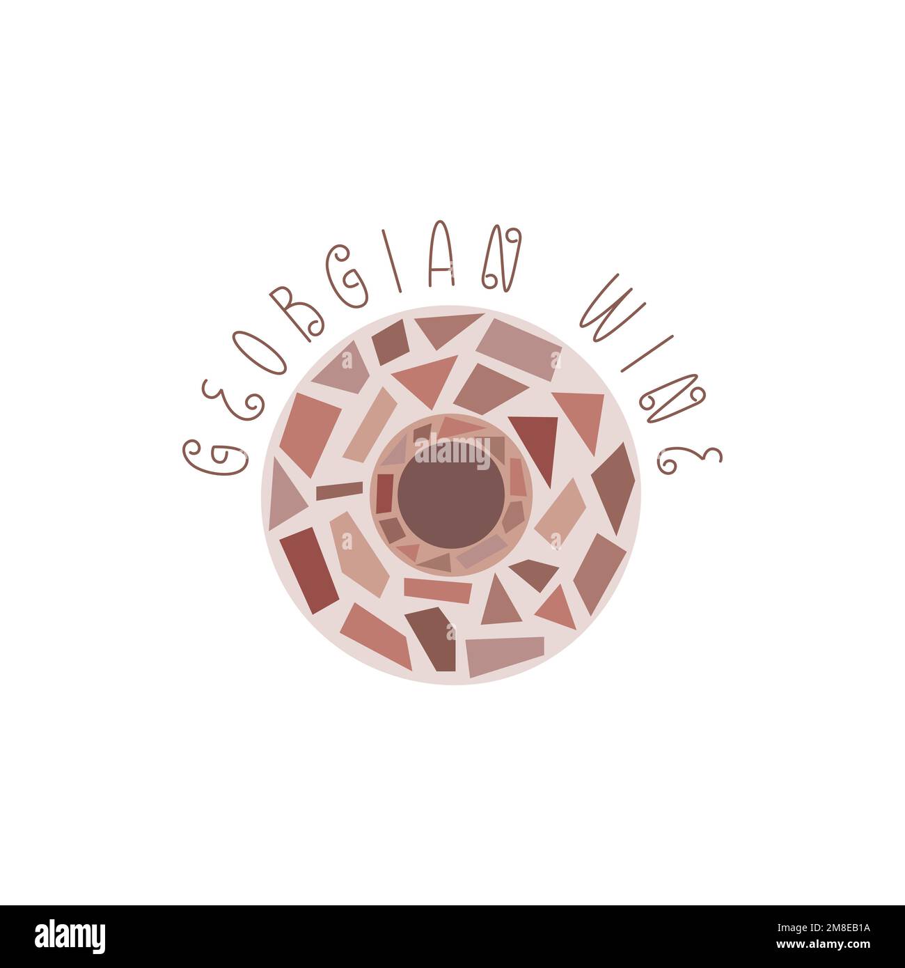 Kvevri vector illustration with lettering Georgian wine. Traditional ...