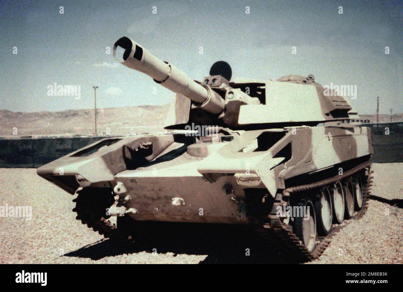 Left front view, on display, M551 modified to resemble a Soviet M-1974 ...