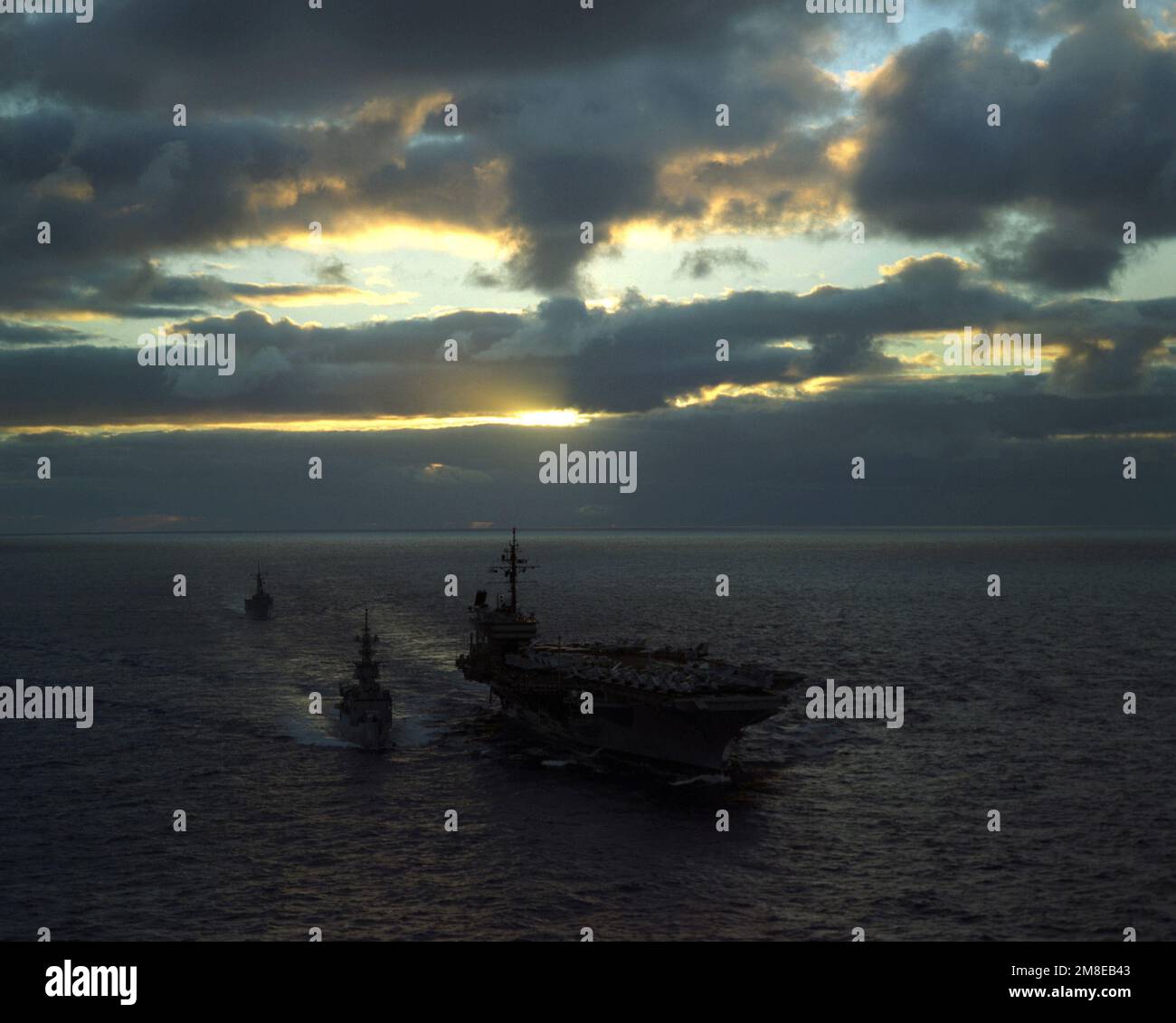 Aerial of the US Navy (USN) Kitty Hawk Class Aircraft Carrier USS ...