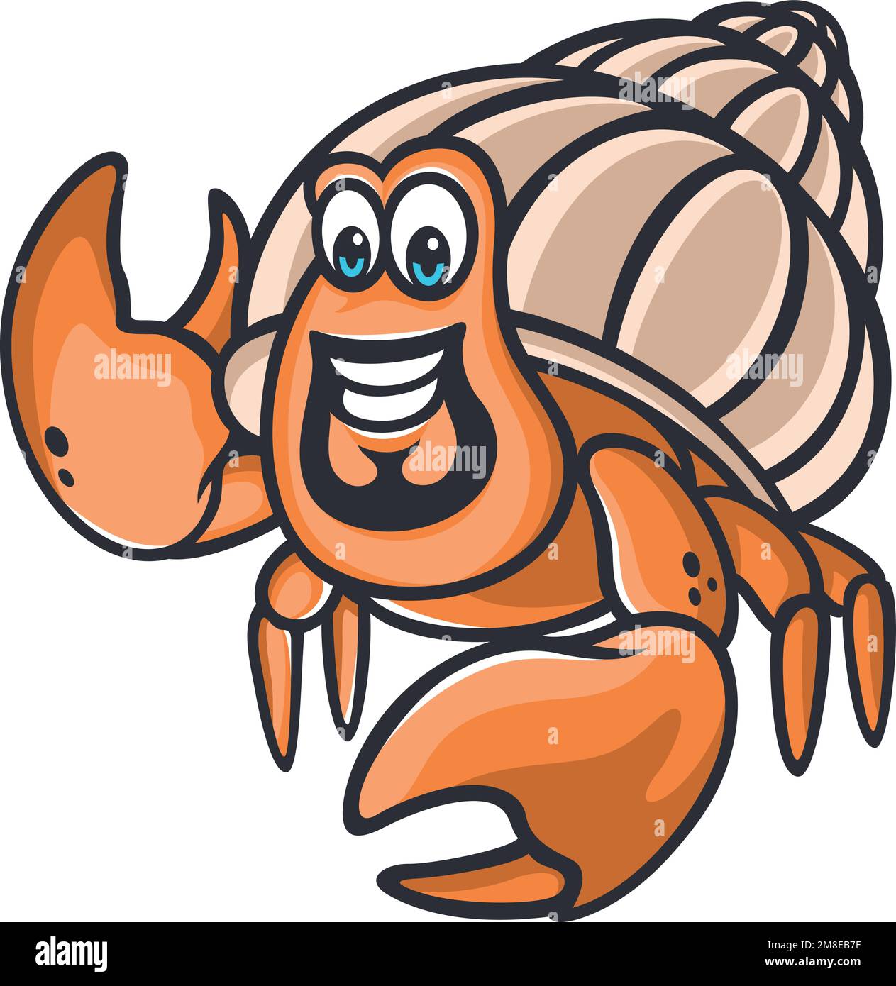Hermit Crab Cartoon Character Design Stock Vector Image & Art - Alamy