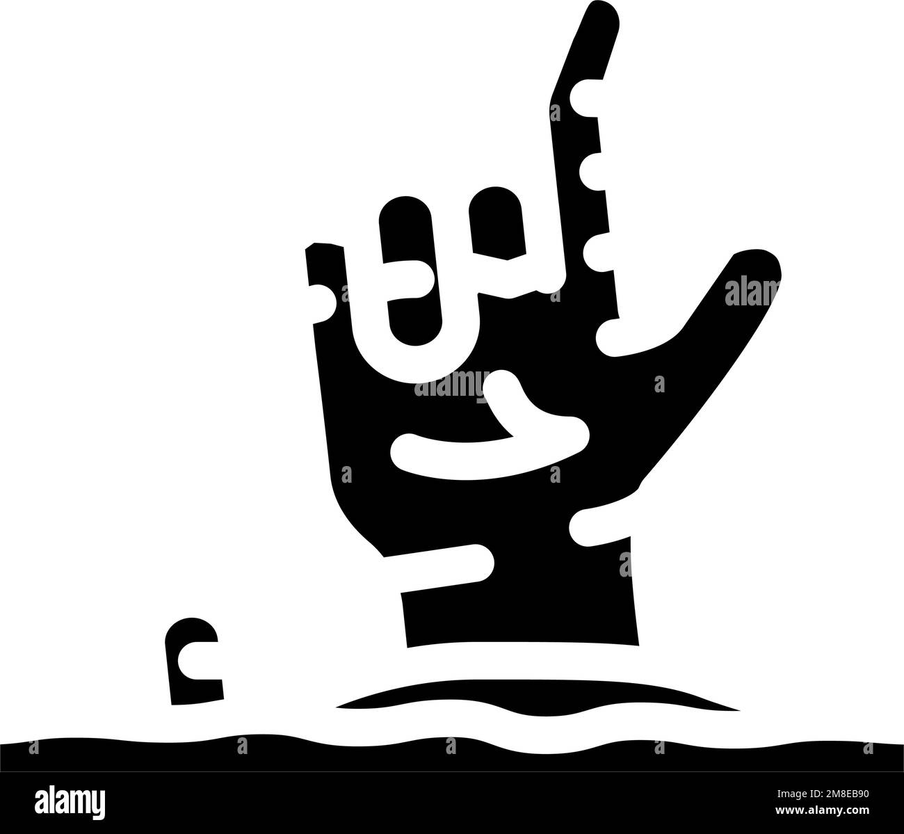 hand corpse zombie glyph icon vector illustration Stock Vector Image ...