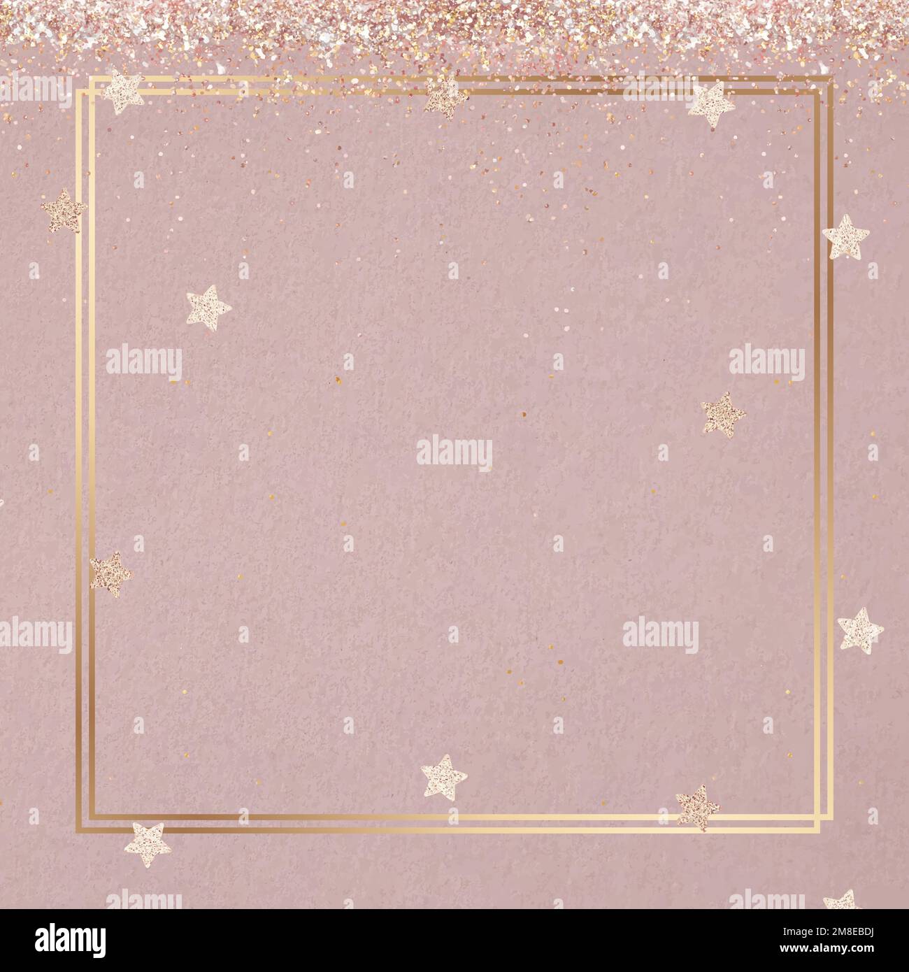 Festive shimmery vector frame pink star pattern background Stock Vector ...