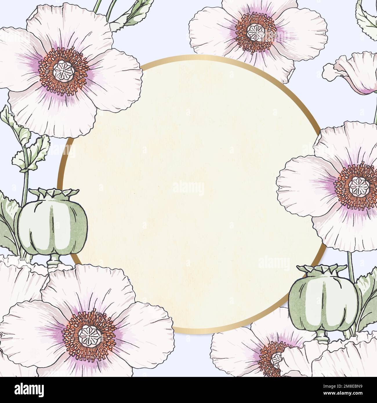 Floral frame vector vintage hand drawn Stock Vector Image & Art - Alamy