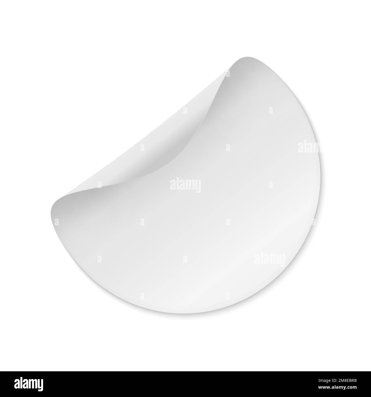 Paper round sticker with a curved corner. Realistic element of the ...