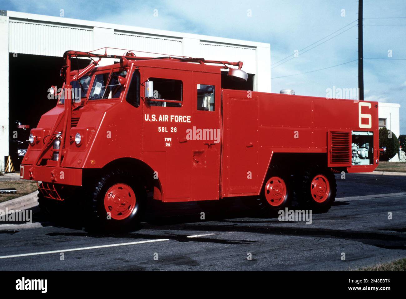 A left side view of an Air Force O-6 aircraft firefighting vehicle ...