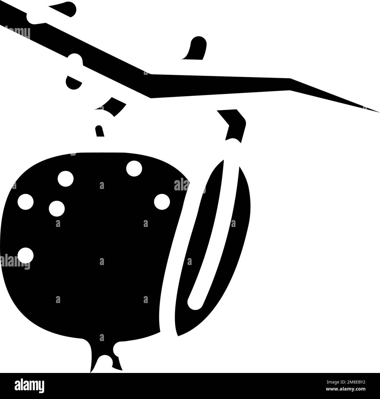 pomegranate branch leaf glyph icon vector illustration Stock Vector ...