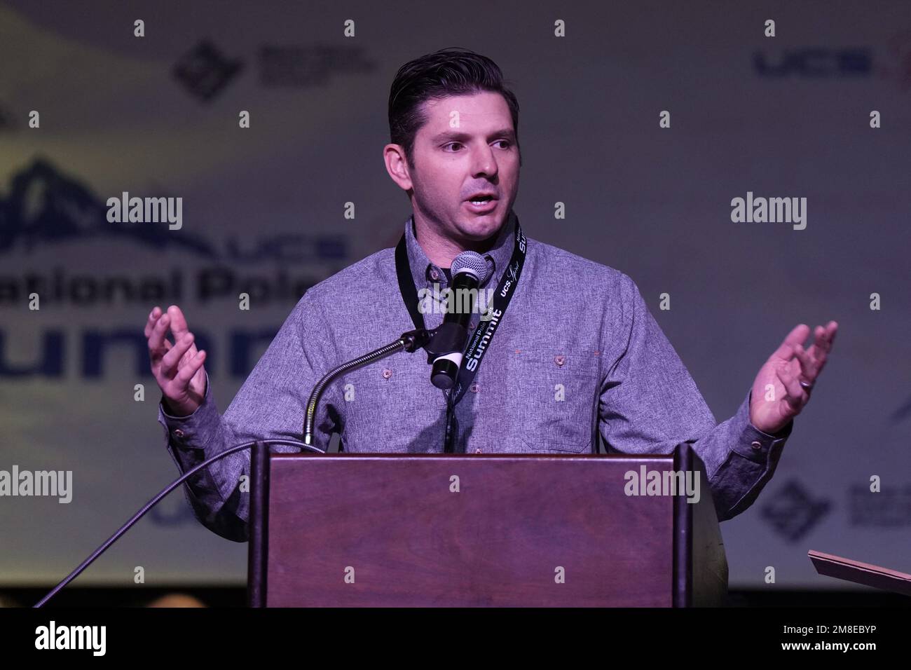 Chris Chappell speaks during the opening session of the UCS Spirit ...