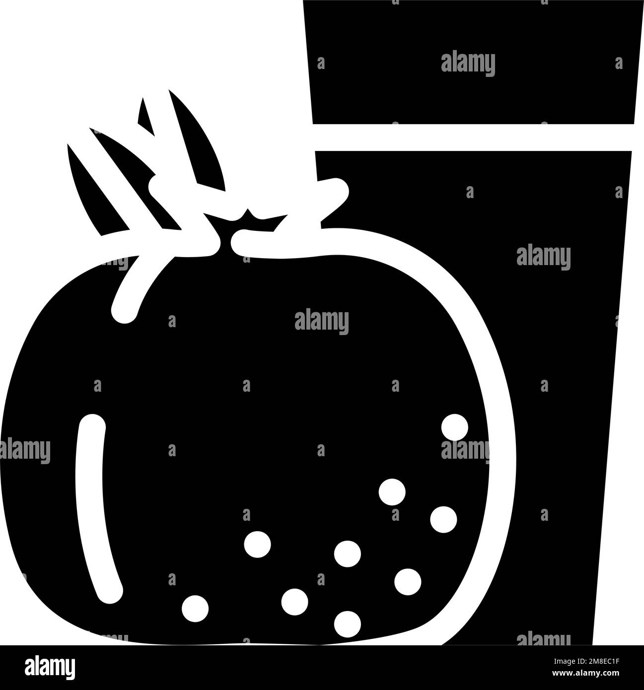 pomegranate whole slice red cut glyph icon vector illustration Stock ...