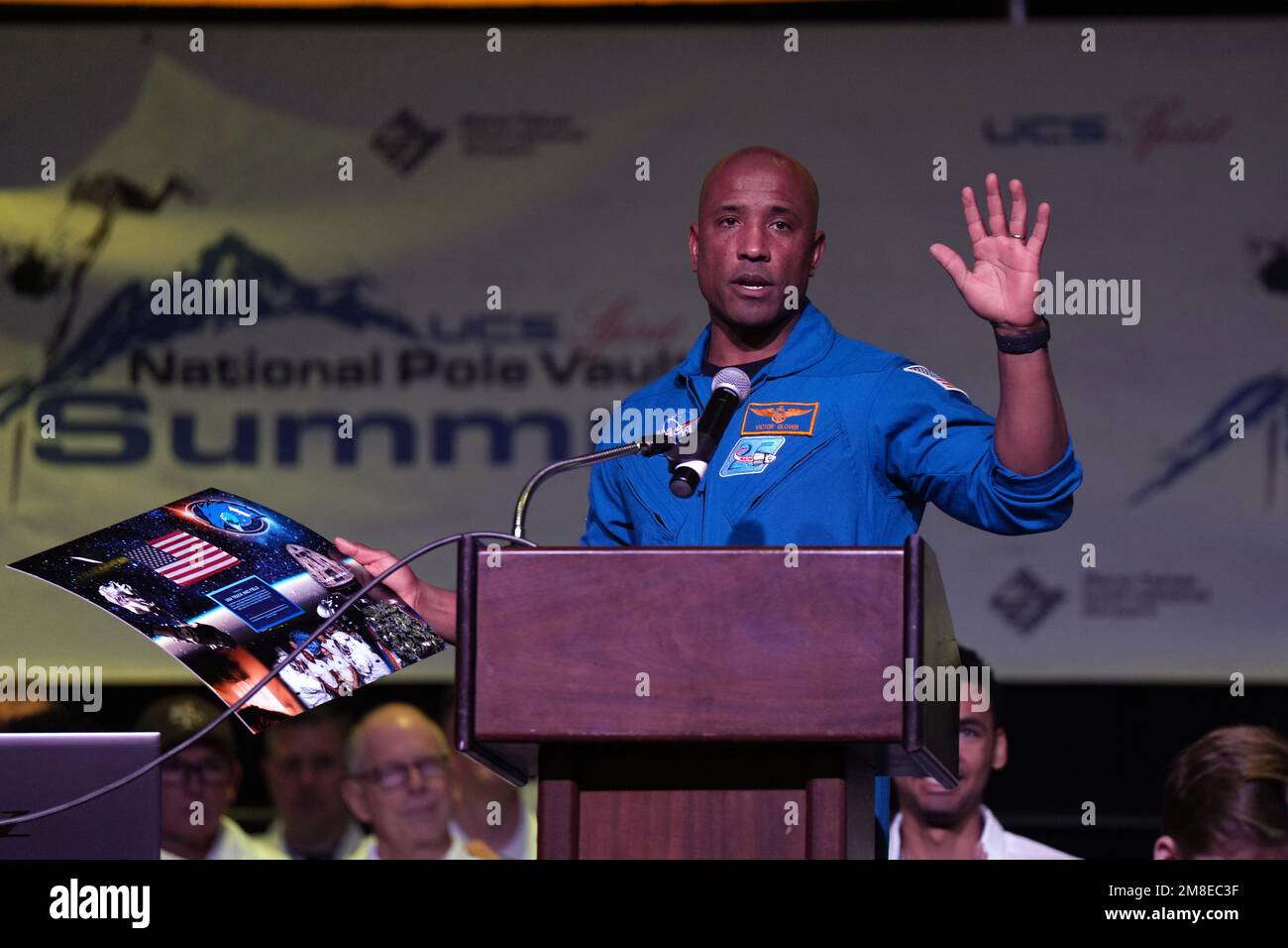 US Navy Captain and NASA astronaut Victor Glover speaks during the ...