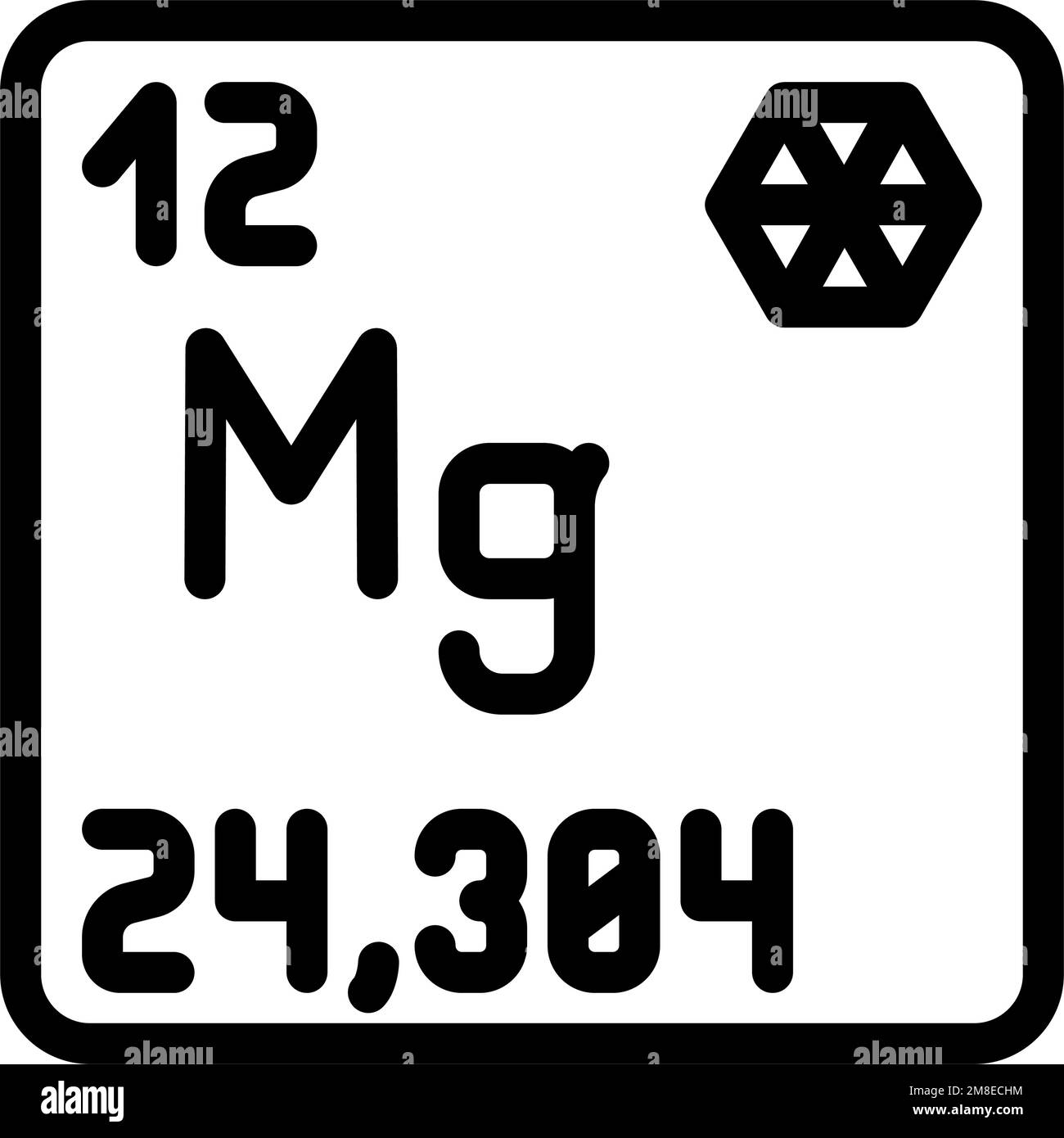 magnesium chemical element line icon vector. magnesium chemical element ...
