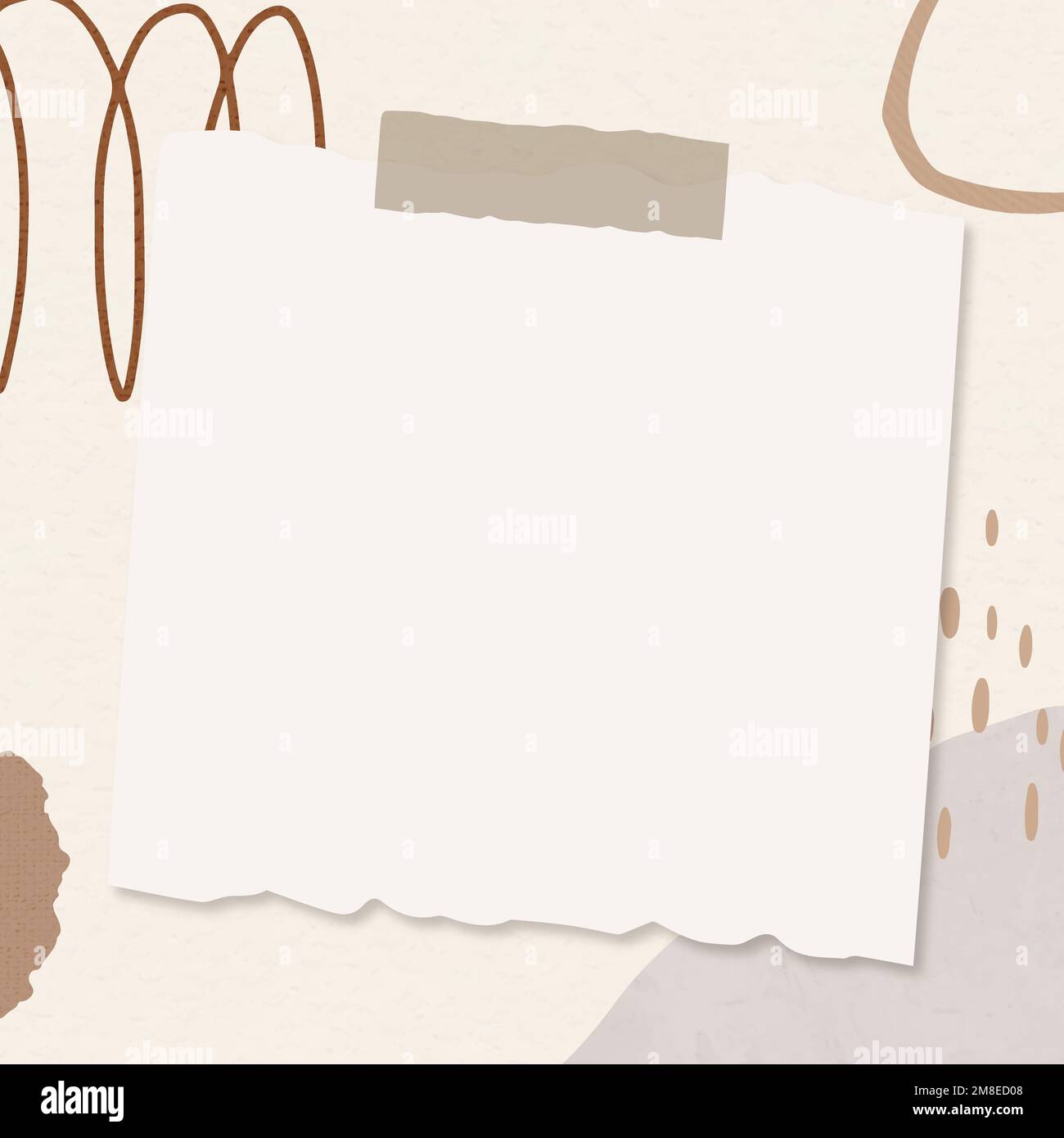 Paper note vector frame on Memphis brown background Stock Vector Image ...