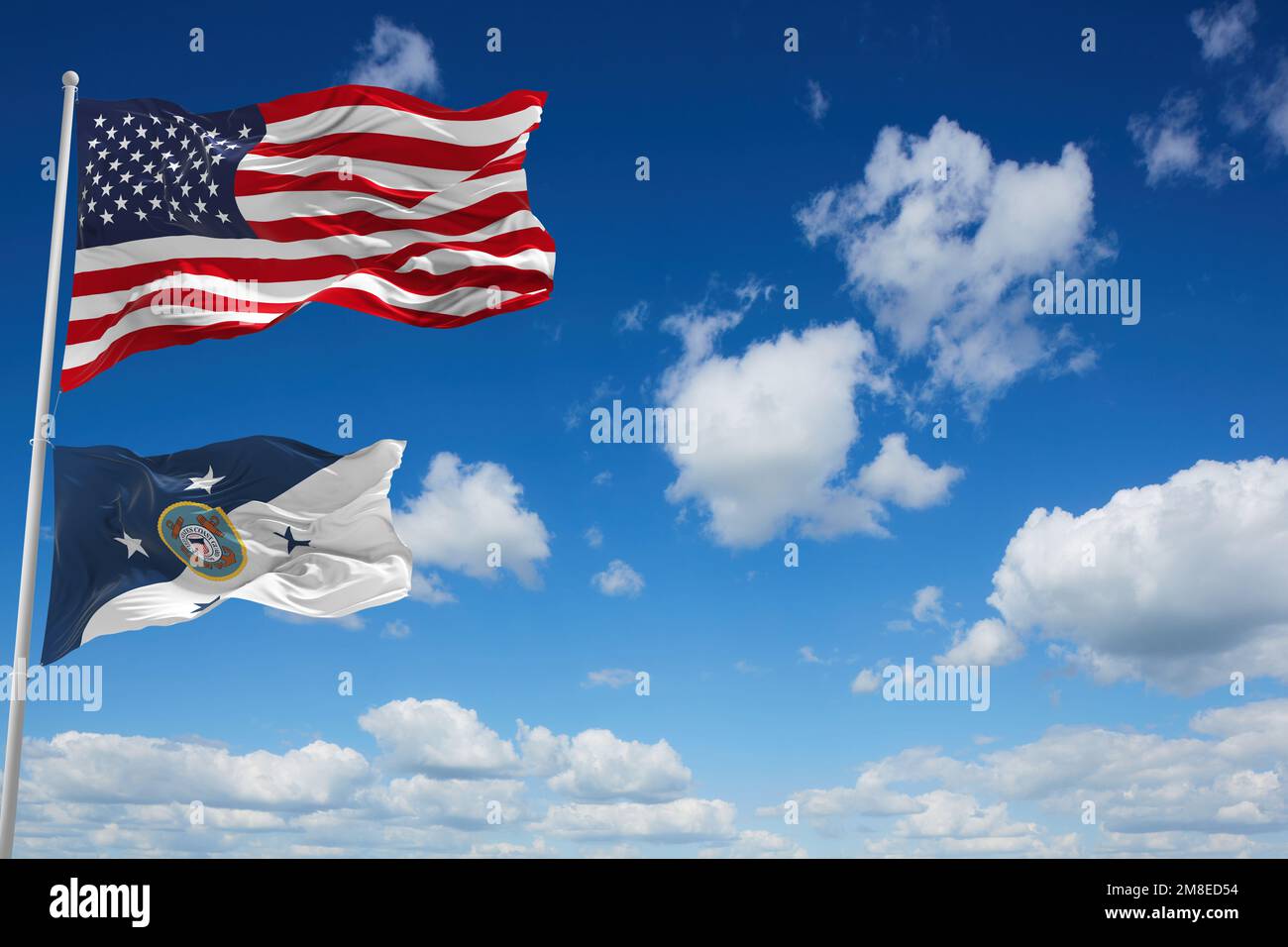 flag of Commandant of the United States Coast Guard waving in the wind ...