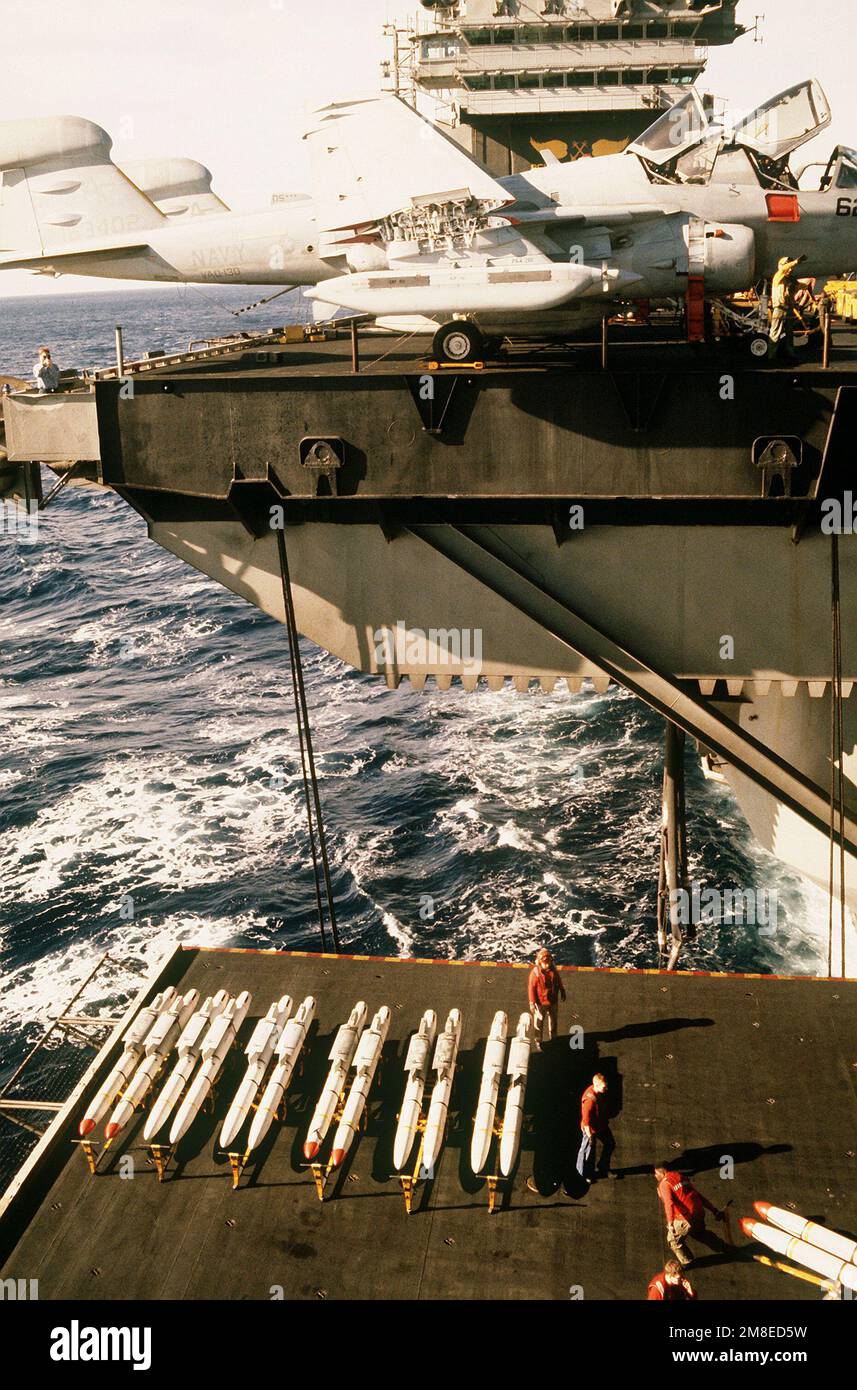 Aviation ordnancemen position AGM-88A HARM high-speed anti-radiation ...