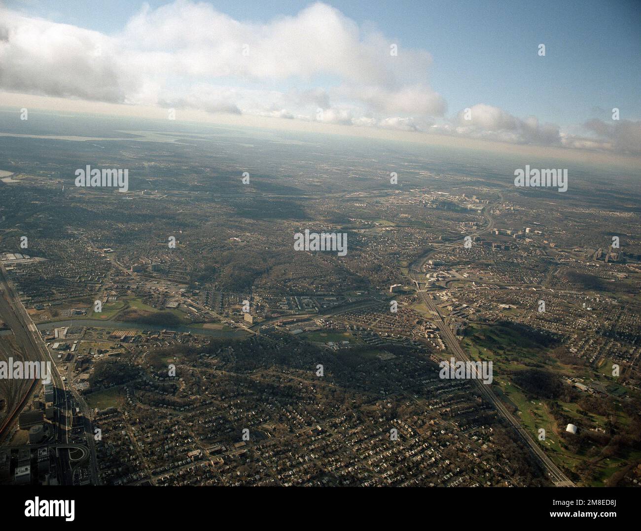 An aerial view of a section of Arlington, Virginia. Country: United ...