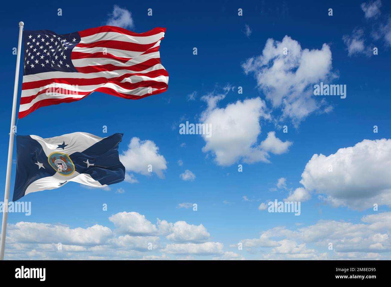 flag of Vice Commandant of the United States Coast Guard, USCG waving ...