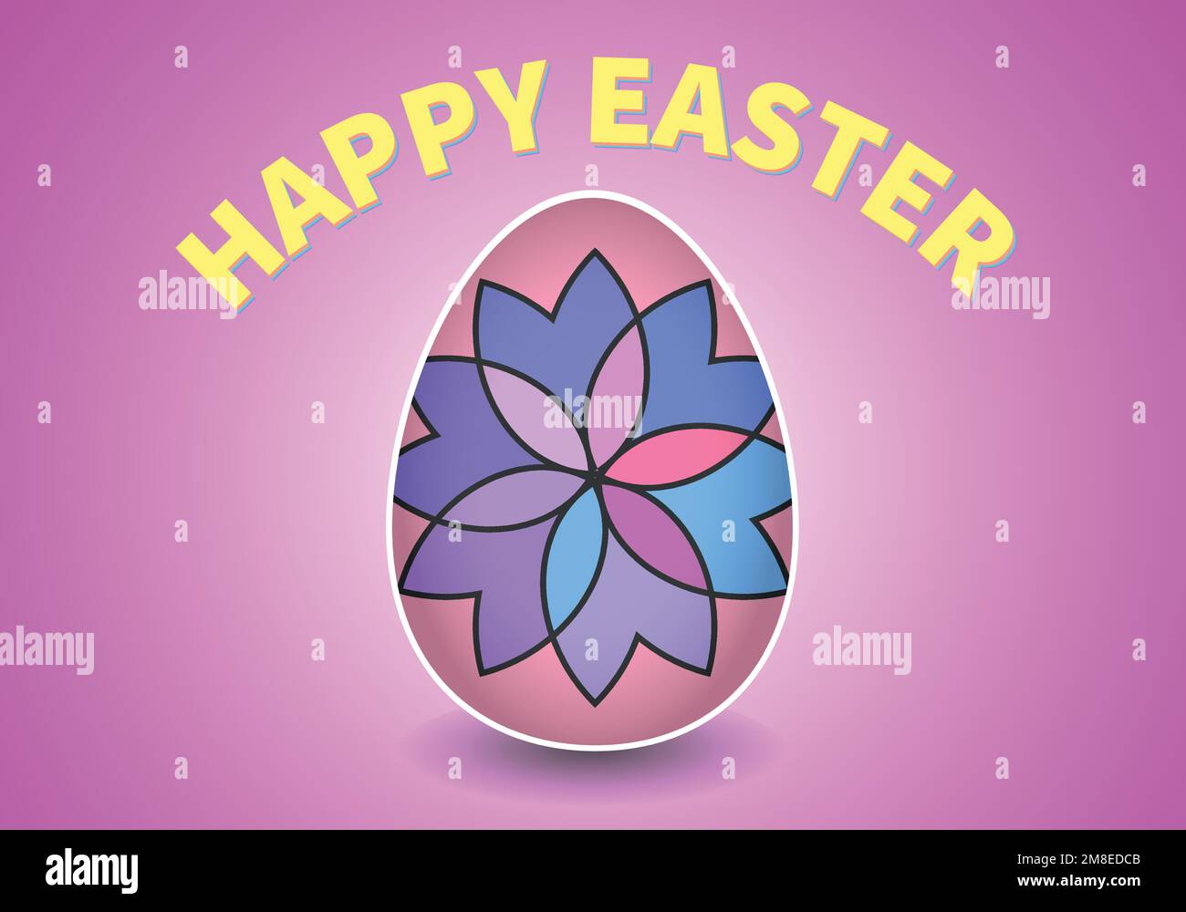 Happy Easter background with decorative Easter egg. Vector colorful ornamental egg on a isolated ...
