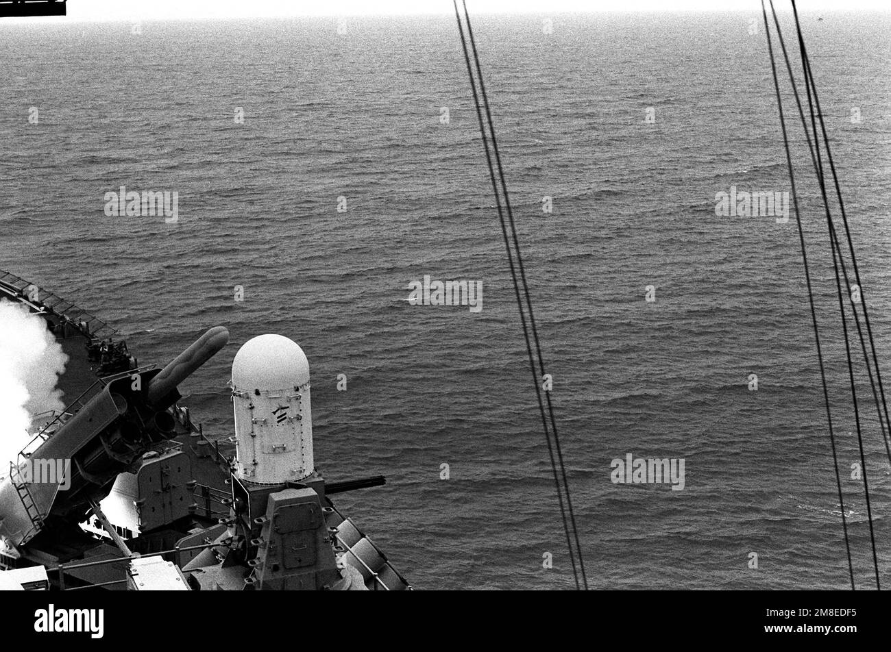 A Tomahawk BGM-109 land attack missile (TLAM) is readied for firing ...