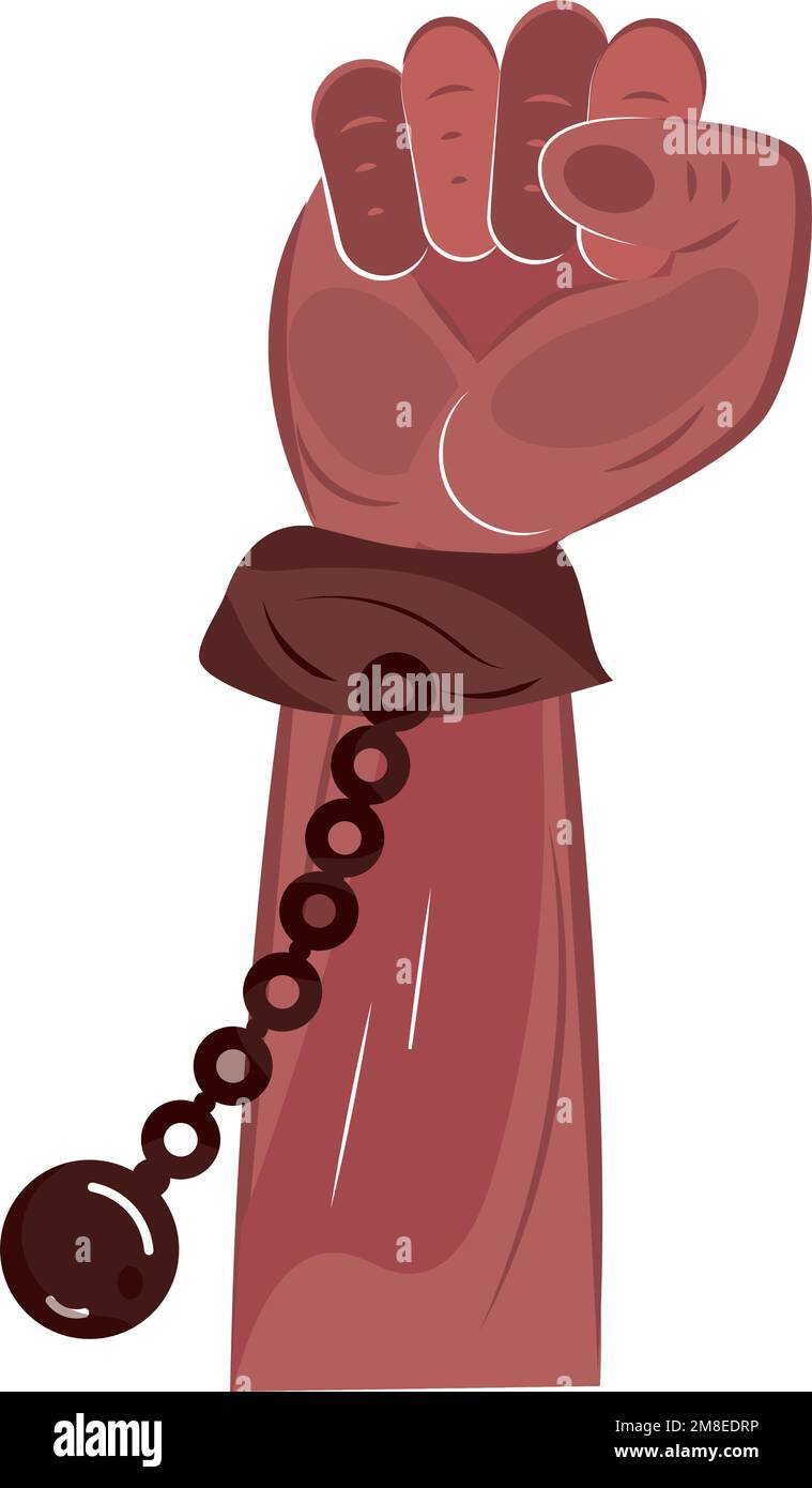 Isolated sketch of a hand protesting with handcuffs Vector Stock Vector ...