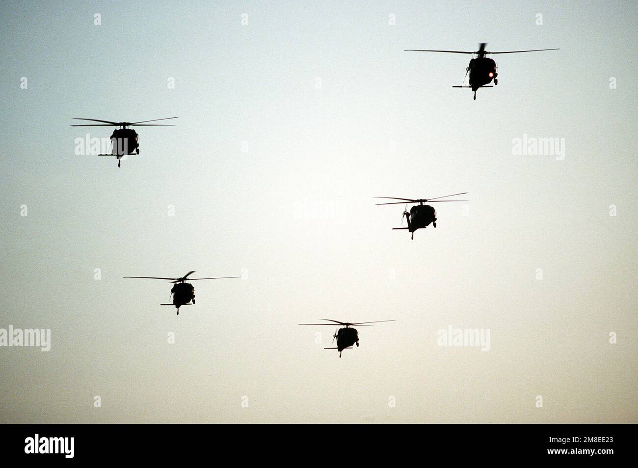 UH-60 Black Hawk (Blackhawk) helicopters fly in formation during ...