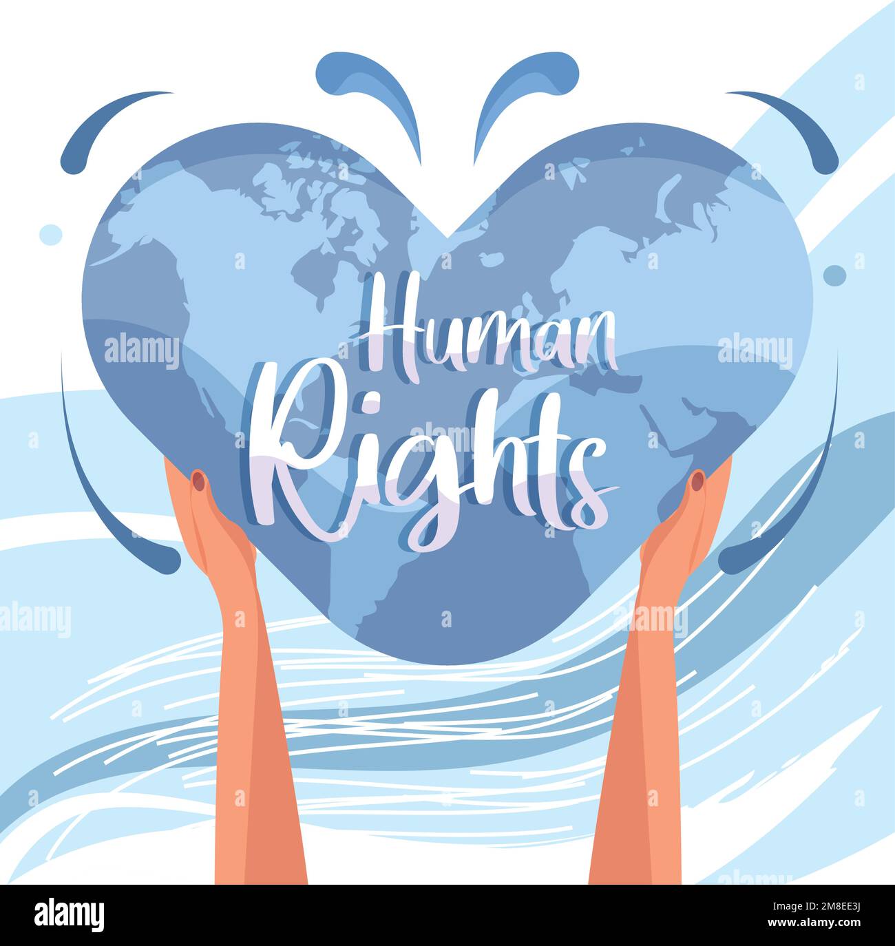 Pair of hands holding earth globe heart shape Human rights Vector Stock ...